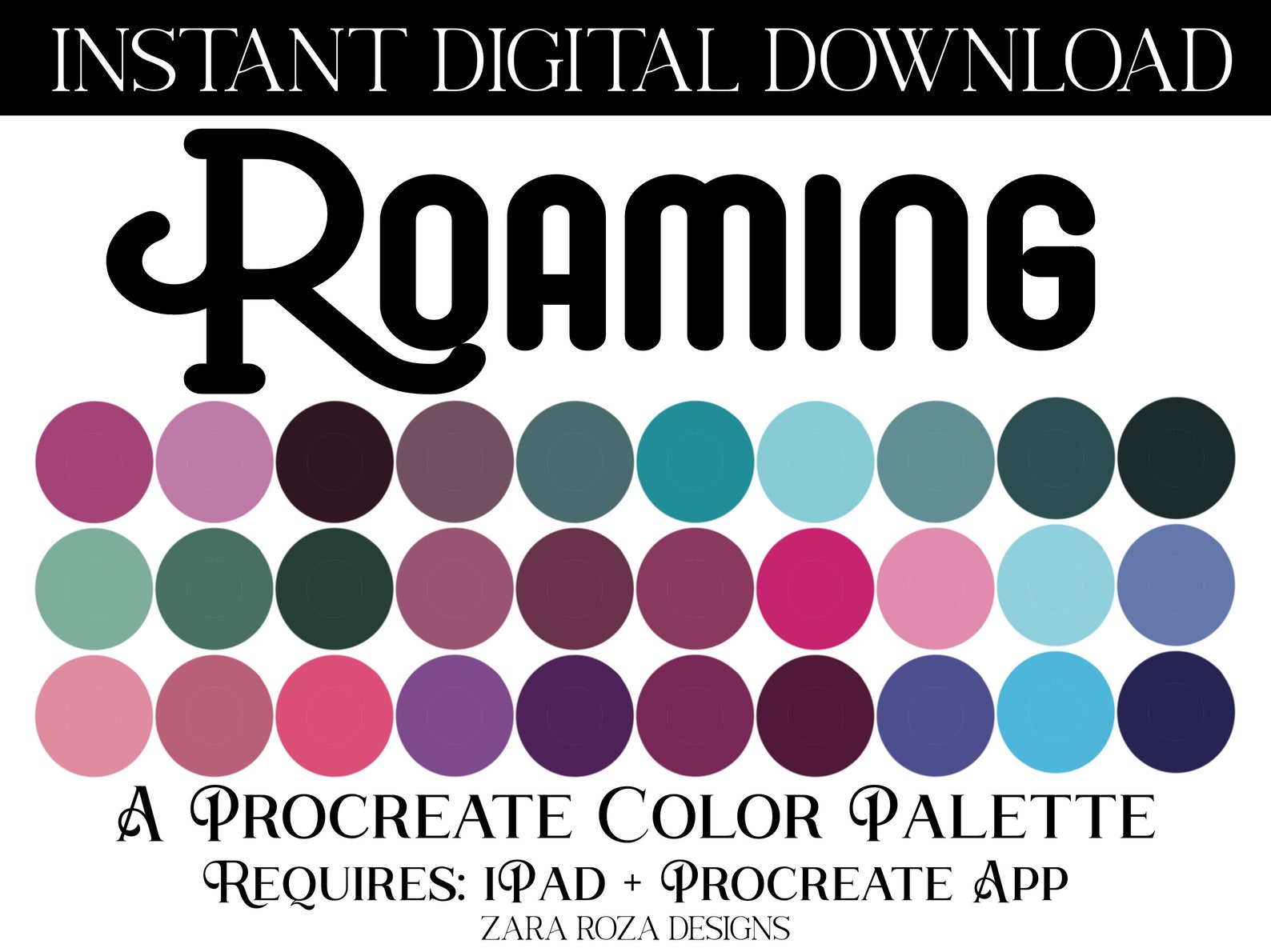 20 Procreate Color Palette Bundle Pack - VOL. 19 Set - Goth Retro ...