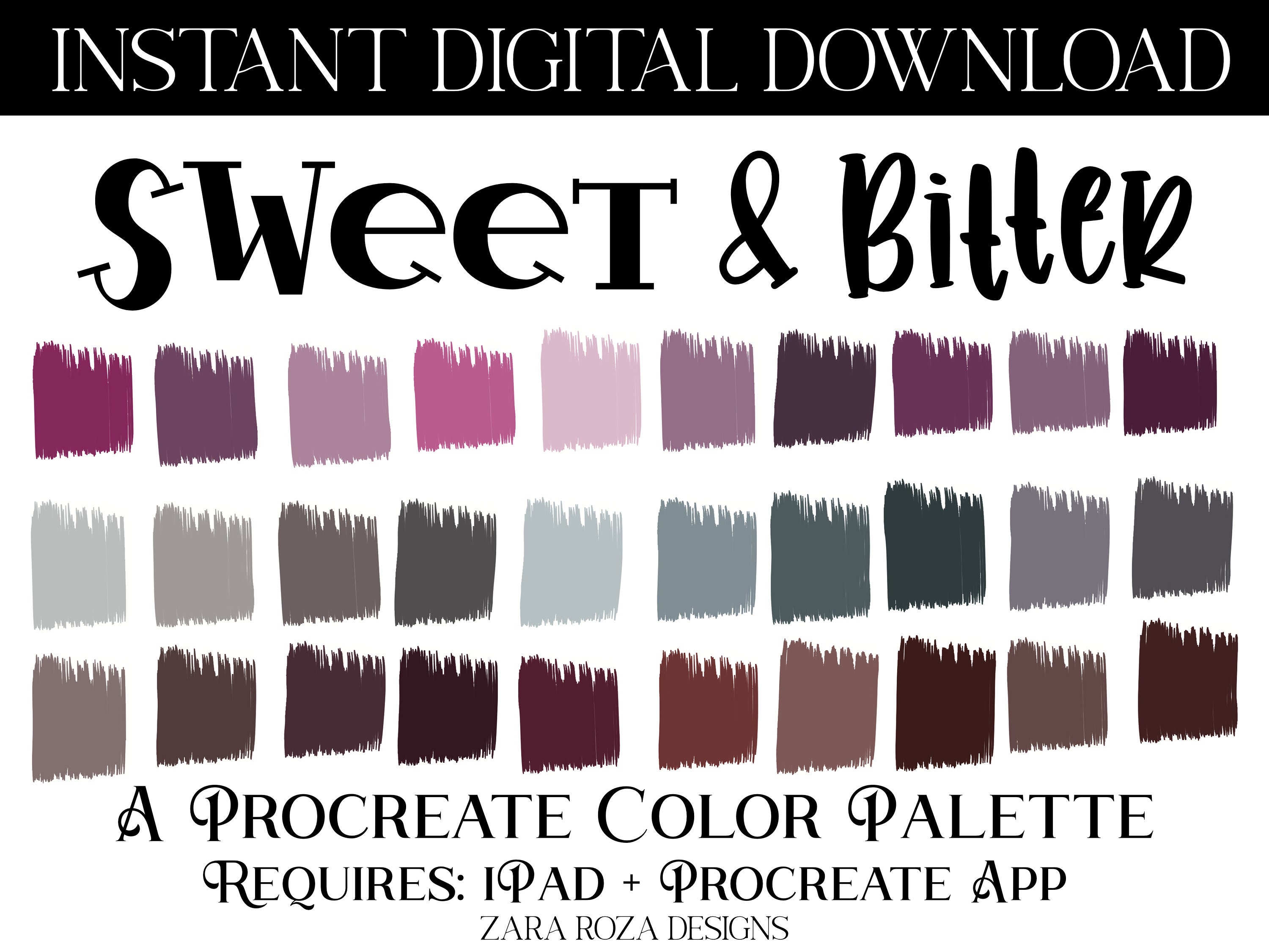 20 Procreate Color Palette Bundle Pack VOL. 26 Set Retro Vintage ...