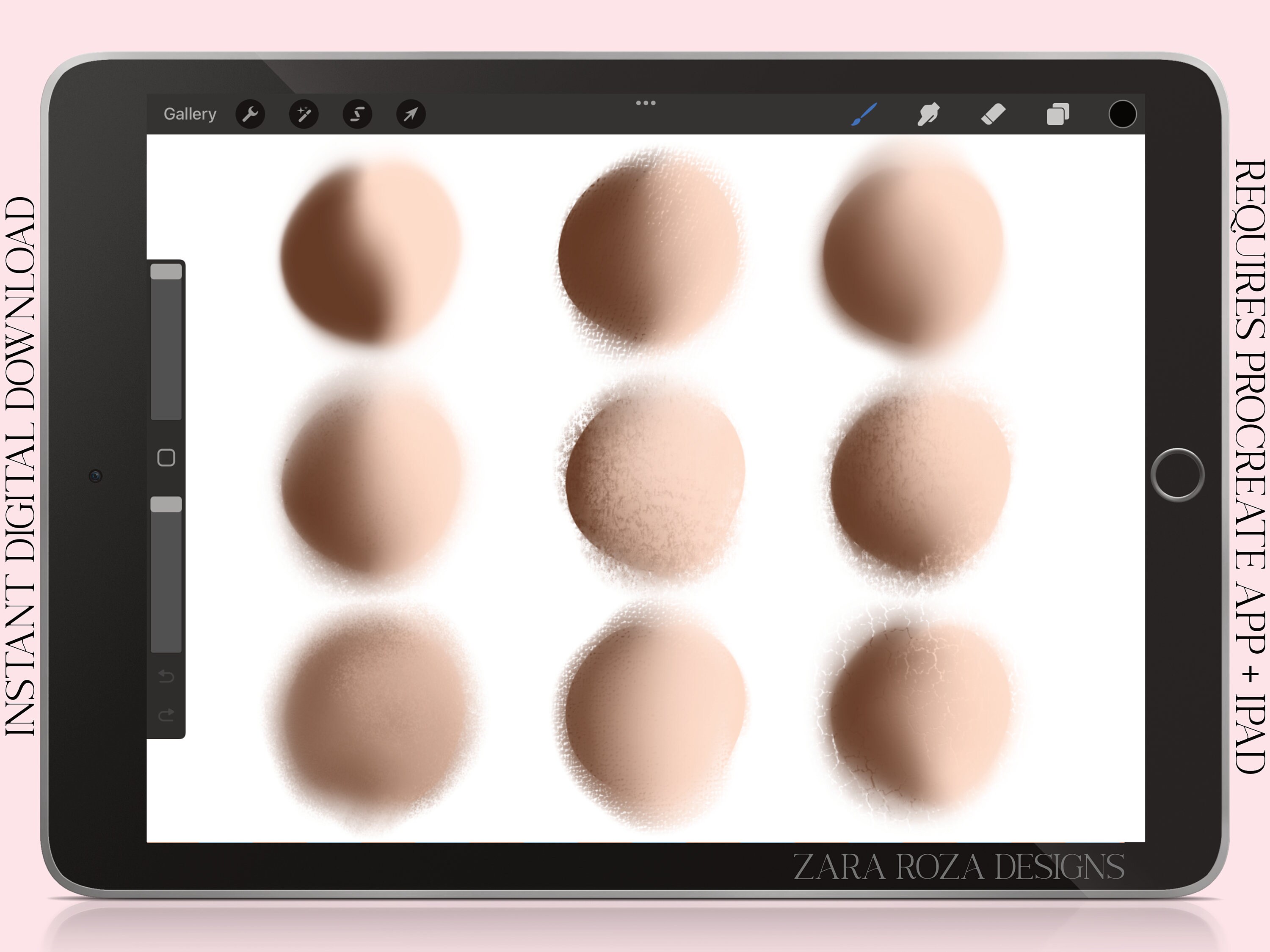 Grainy Blending Brush Set Procreate Grain Texture Smudge Brushes for ...