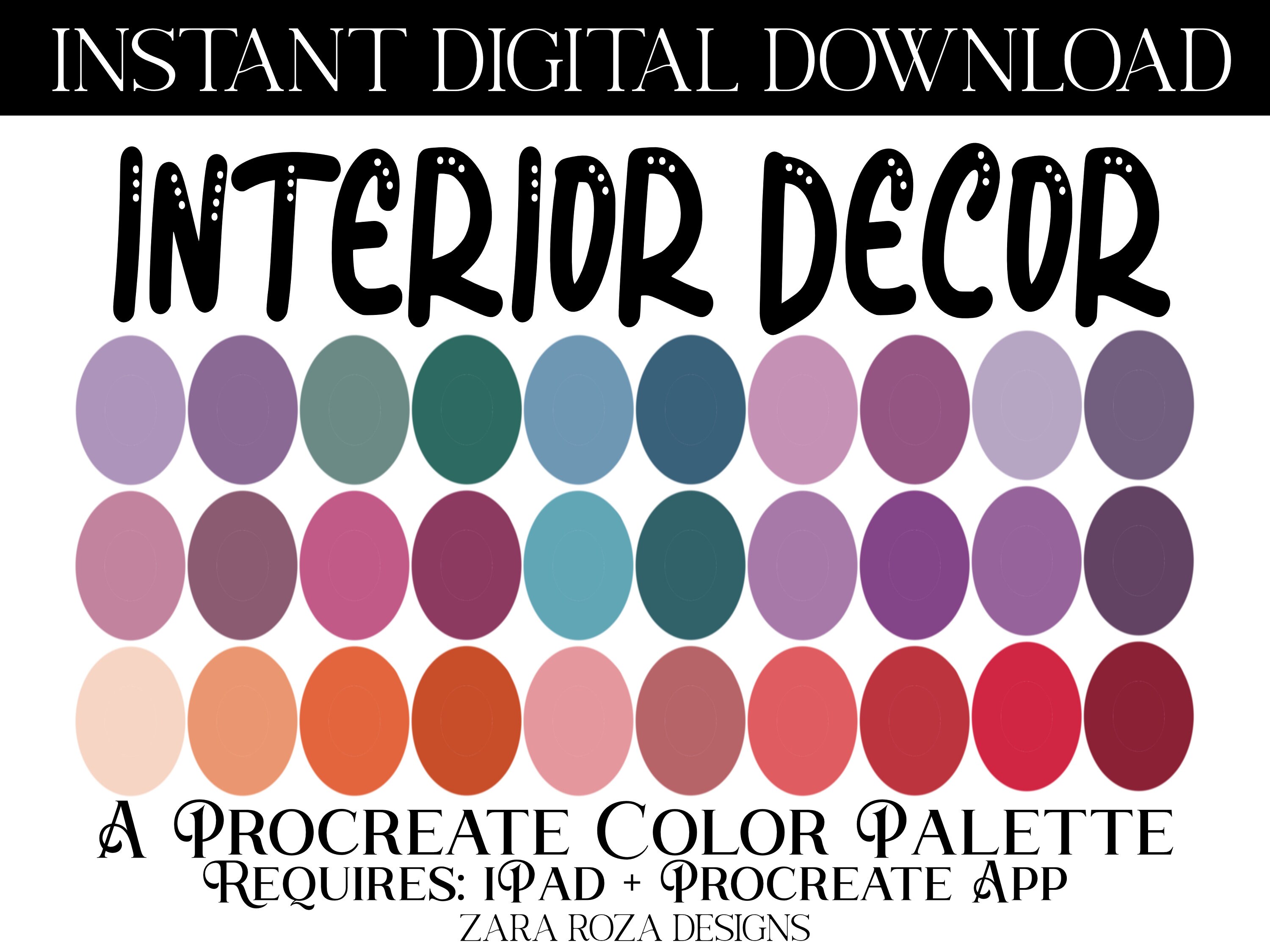 20 Procreate Color Palette Bundle Pack - VOL. 13 Set - Goth Retro ...