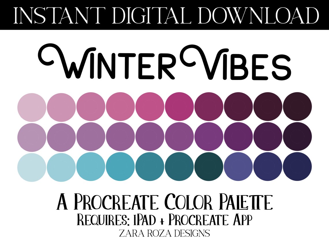 20 Procreate Color Palette Bundle Pack VOL. 3 Set, Goth Retro Vintage ...