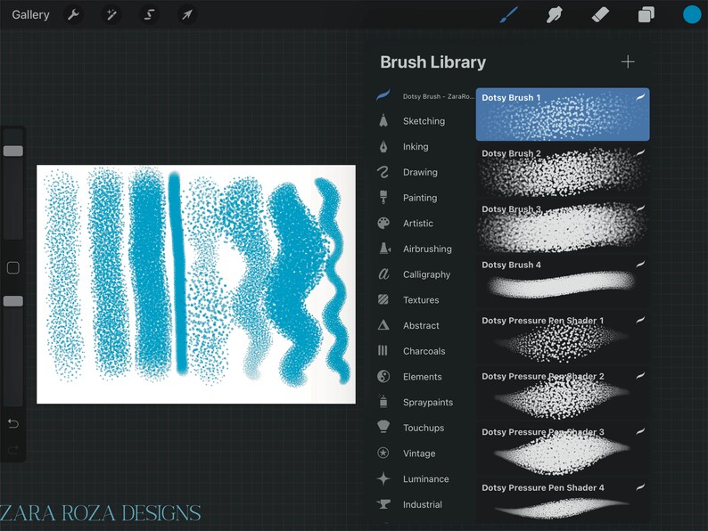 Dotsy Procreate Brush - Retro Dot Art Drawing, Painting Shading ...