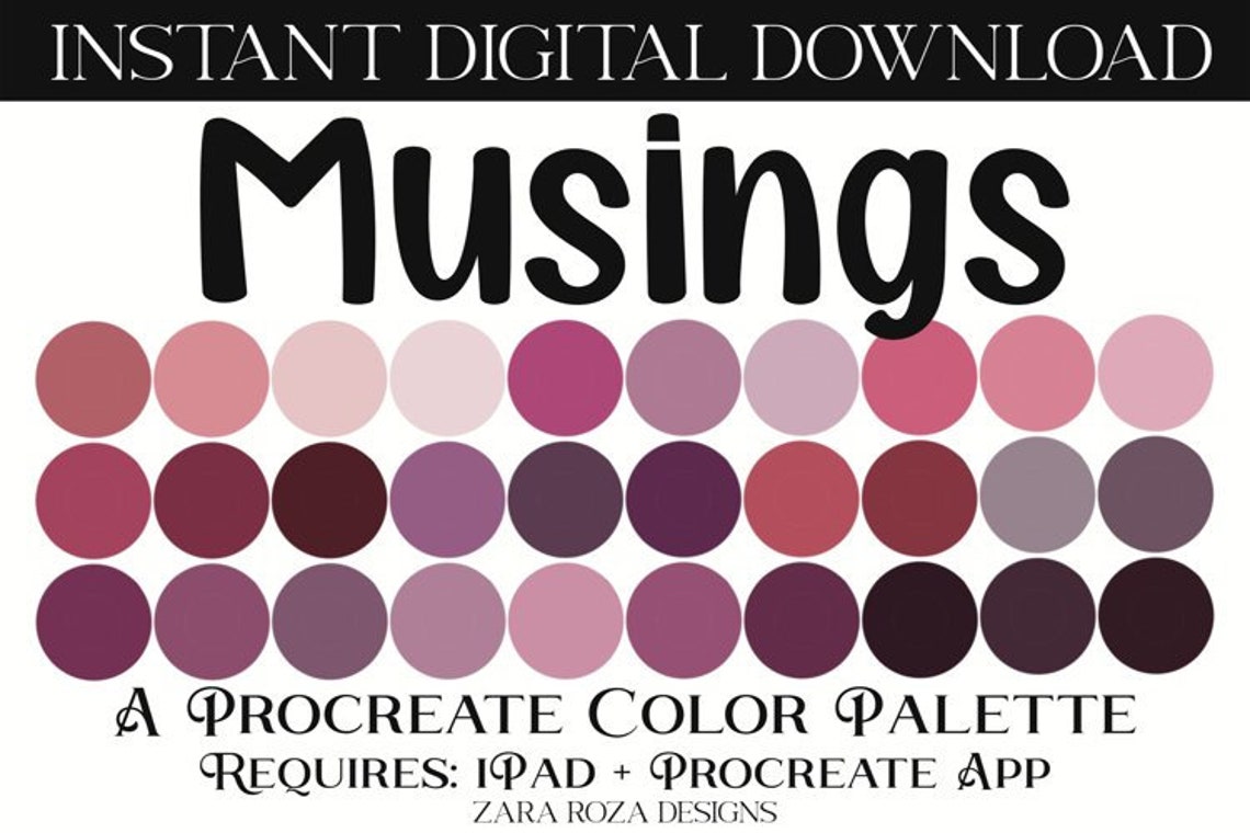 20 Procreate Color Palette Bundle Pack - VOL. 29 Set - Retro Vintage ...