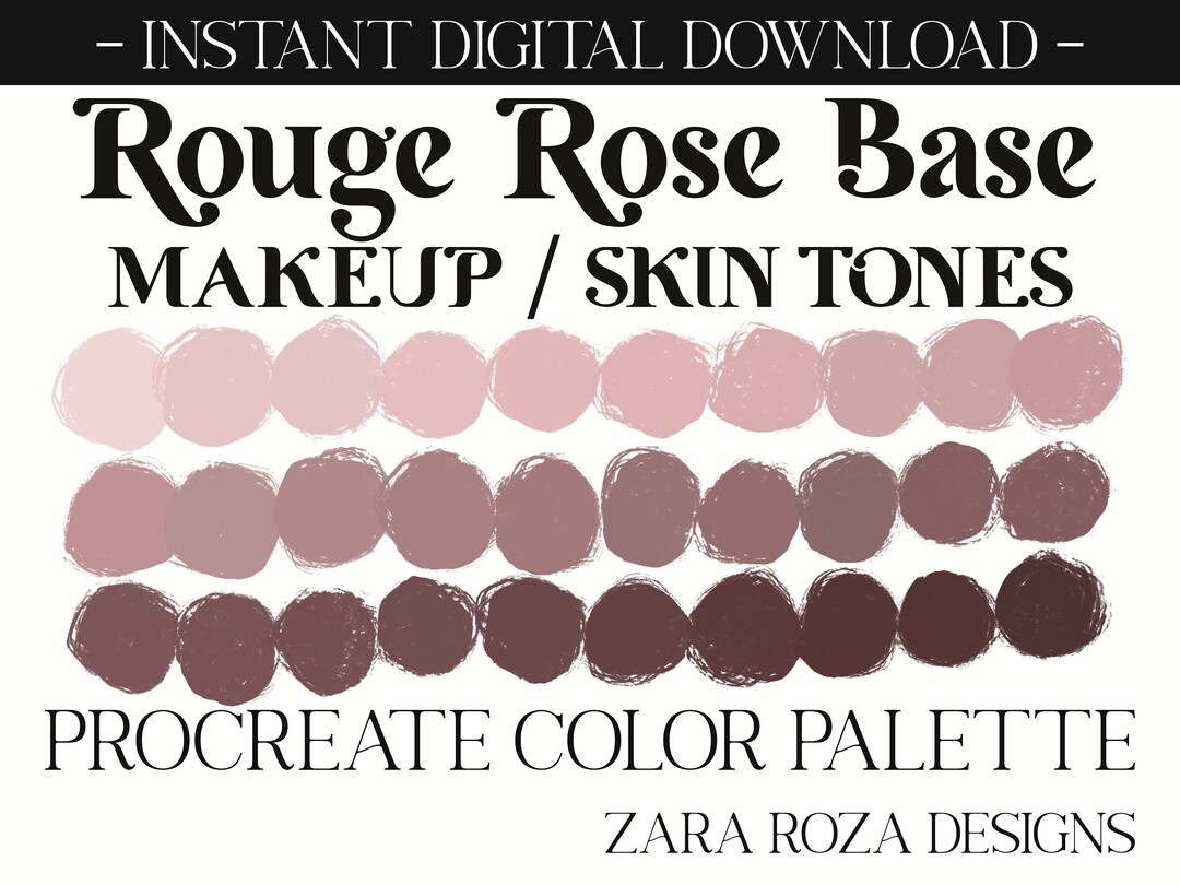 Rouge Rose Skin Tones Procreate Color Palette Face Portrait Art Warm ...