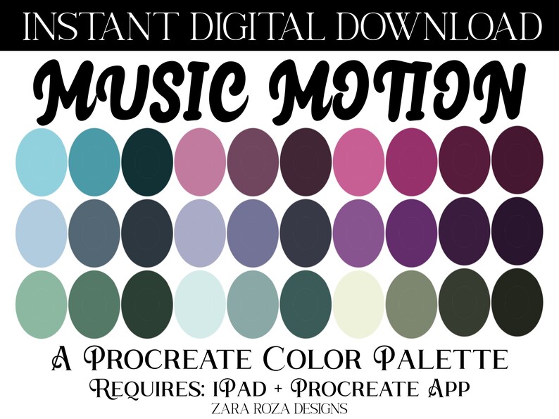 20 Procreate Color Palette Bundle Pack - VOL. 20 Set - Goth Retro ...