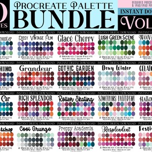 20 Procreate Color Palette Bundle Pack - VOL. 14 Set - Goth Retro ...