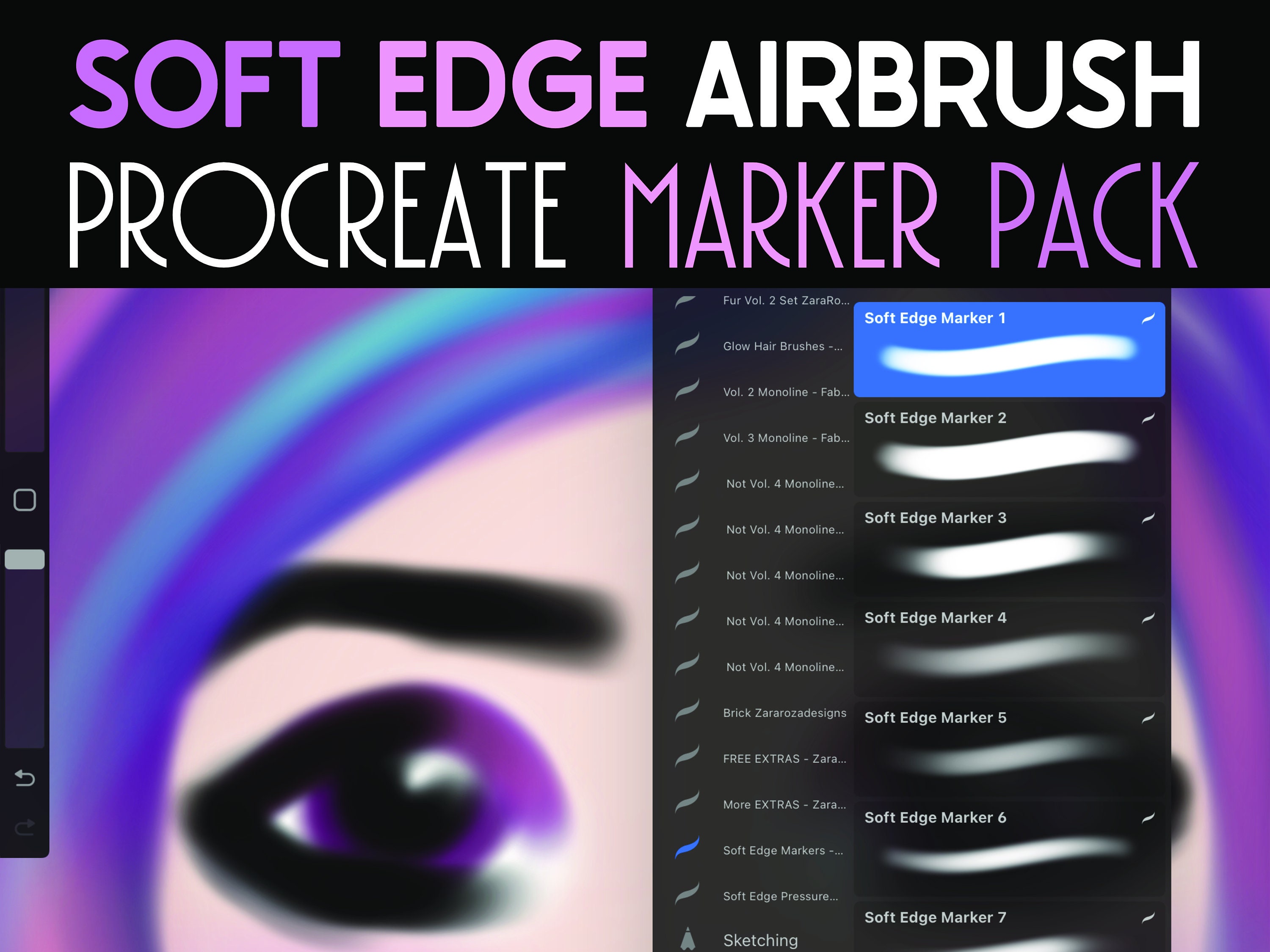 Procreate Airbrush Soft Edge Marker Brushes for iPad Digital Art ...