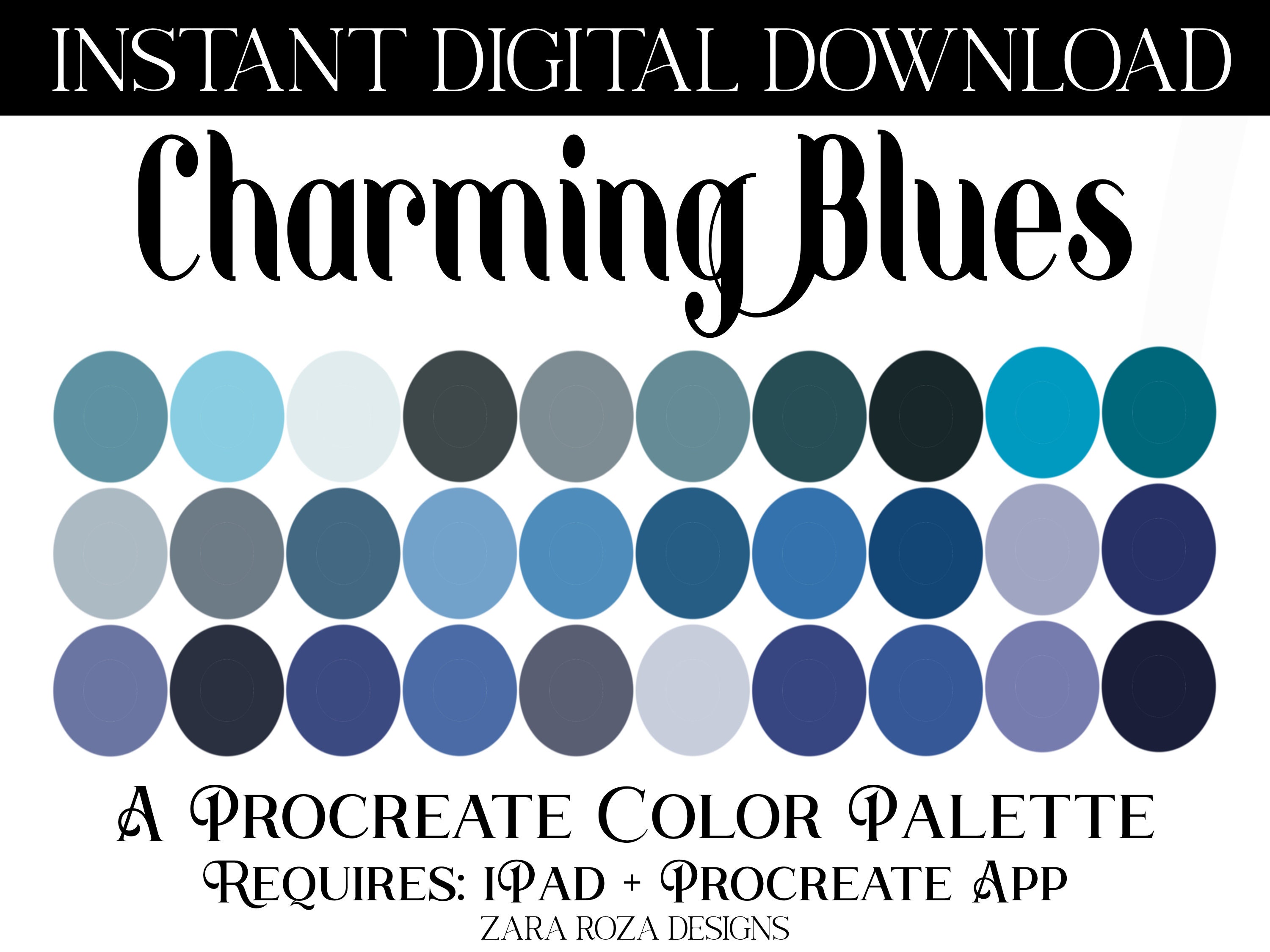 20 Procreate Color Palette Bundle Pack - VOL. 18 Set - Goth Retro ...