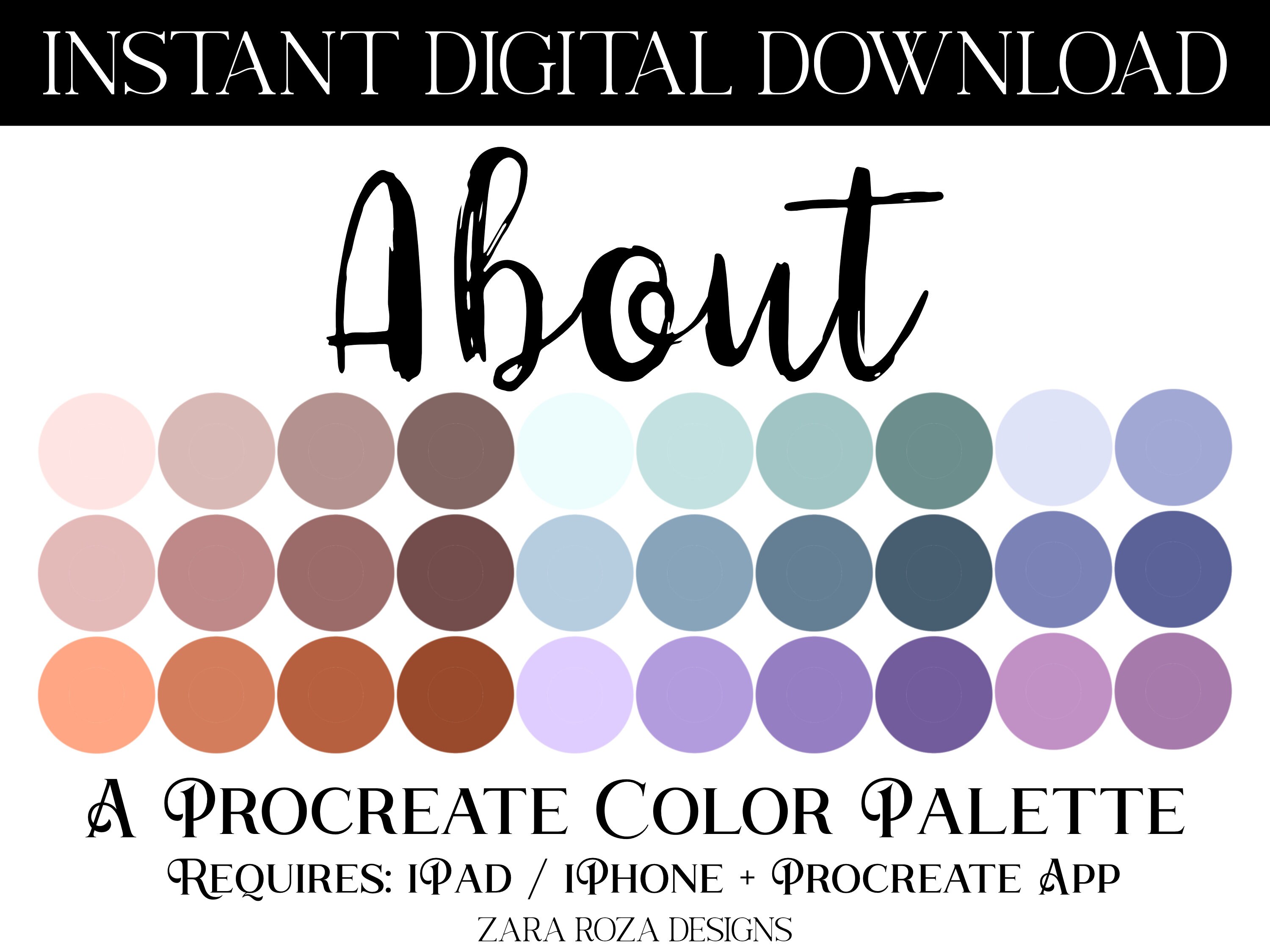 20 Procreate Color Palette Bundle Pack Vol 39 Set Digital Art Goth Retro Vintage Boho Yellow