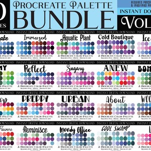 20 Procreate Color Palette Bundle Pack VOL. 35 Set, Digital Art, Goth ...