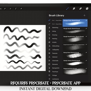 Procreate Rough Sketch Brush Set - 21 Sketching Brushes, Bundle Pack ...
