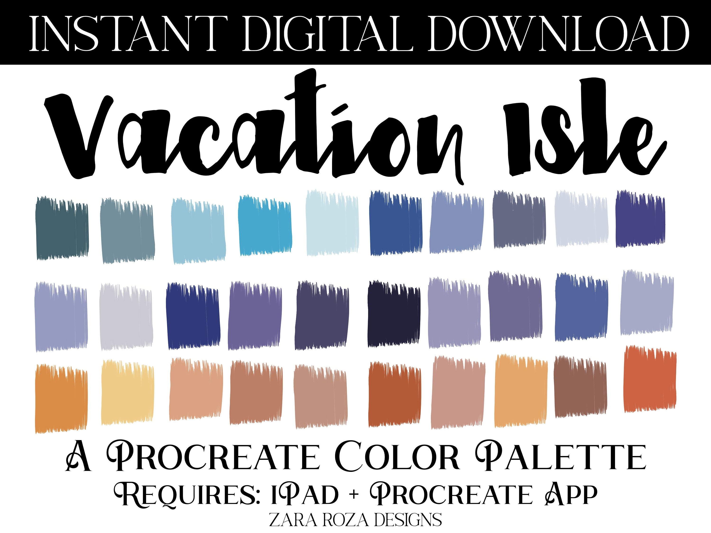 20 Procreate Color Palette Bundle Pack - VOL. 25 Set - Retro Vintage ...
