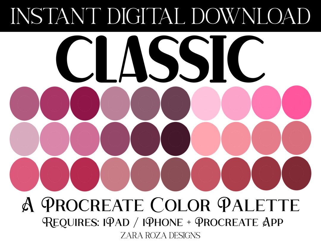 Classic - Procreate Color Palette - Pink, Aubergine, Beige, Brown Tones ... Classic - Procreate Color Palette - Pink, Aubergine, Beige, Brown Tones ...