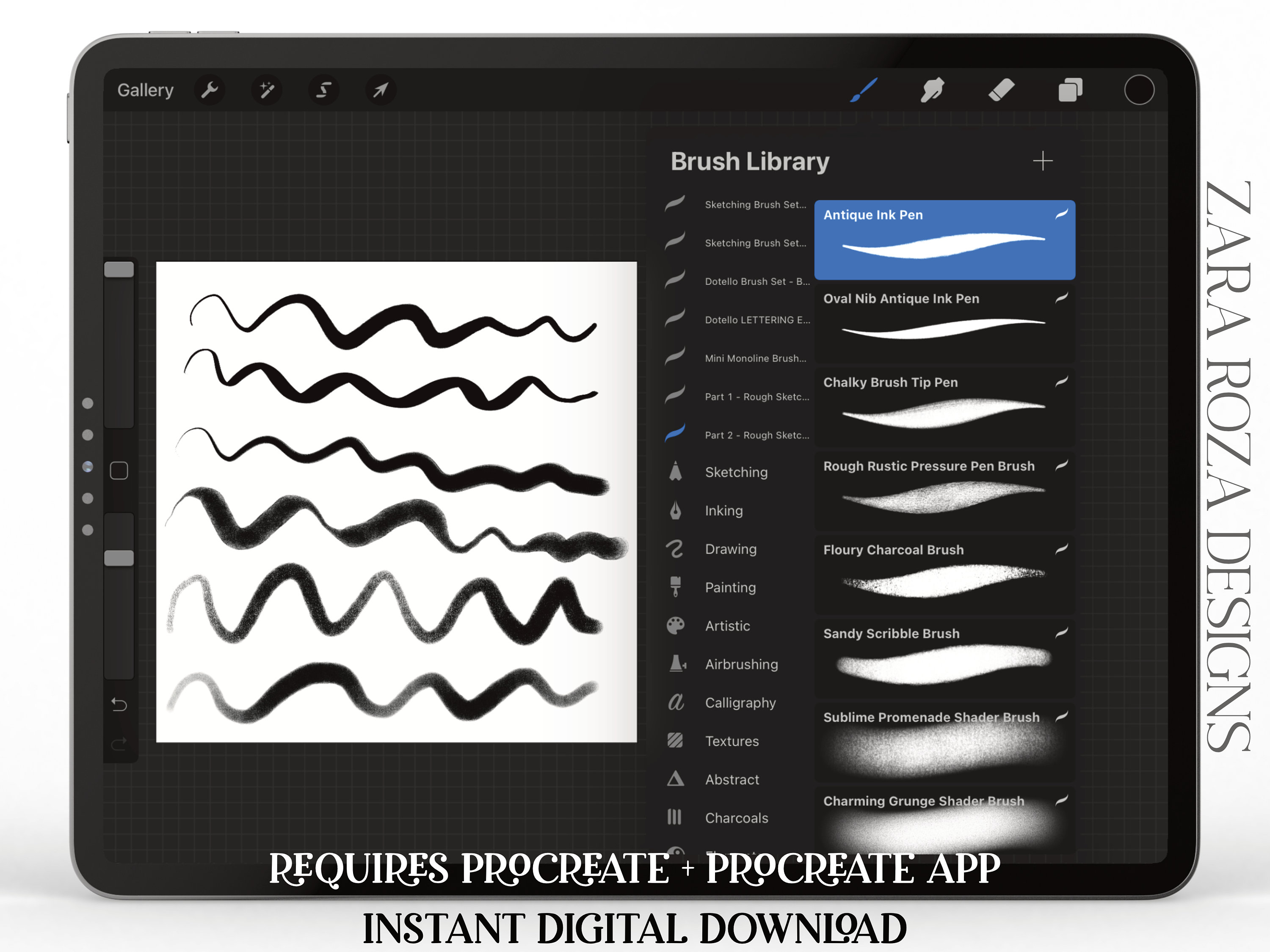 Procreate Rough Sketch Brush Set 21 Sketching Brushes, Bundle Pack ...