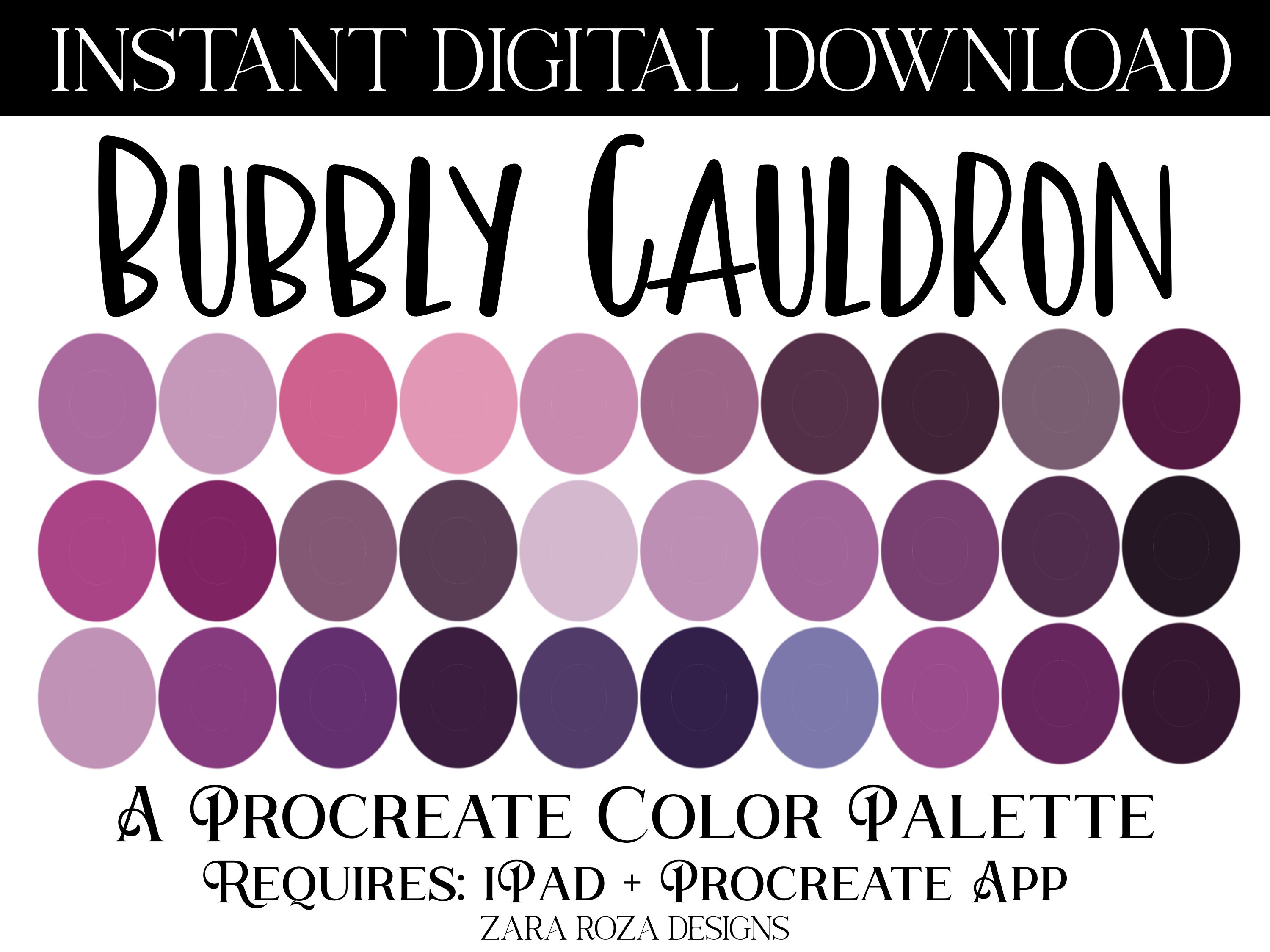 20 Procreate Color Palette Bundle Pack - VOL. 13 Set - Goth Retro ...