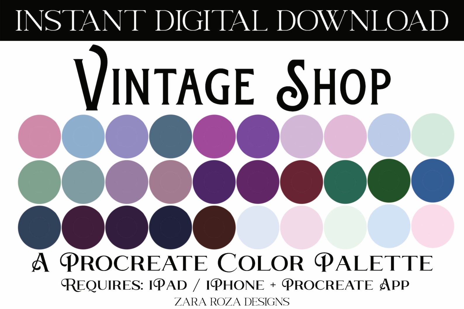 20 Procreate Color Palette Bundle Pack - VOL. 29 Set - Retro Vintage ...