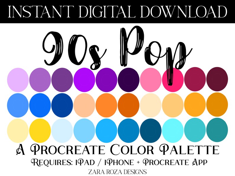 20 Procreate Color Palette Bundle Pack VOL. 39 Set, Digital Art, Goth ...
