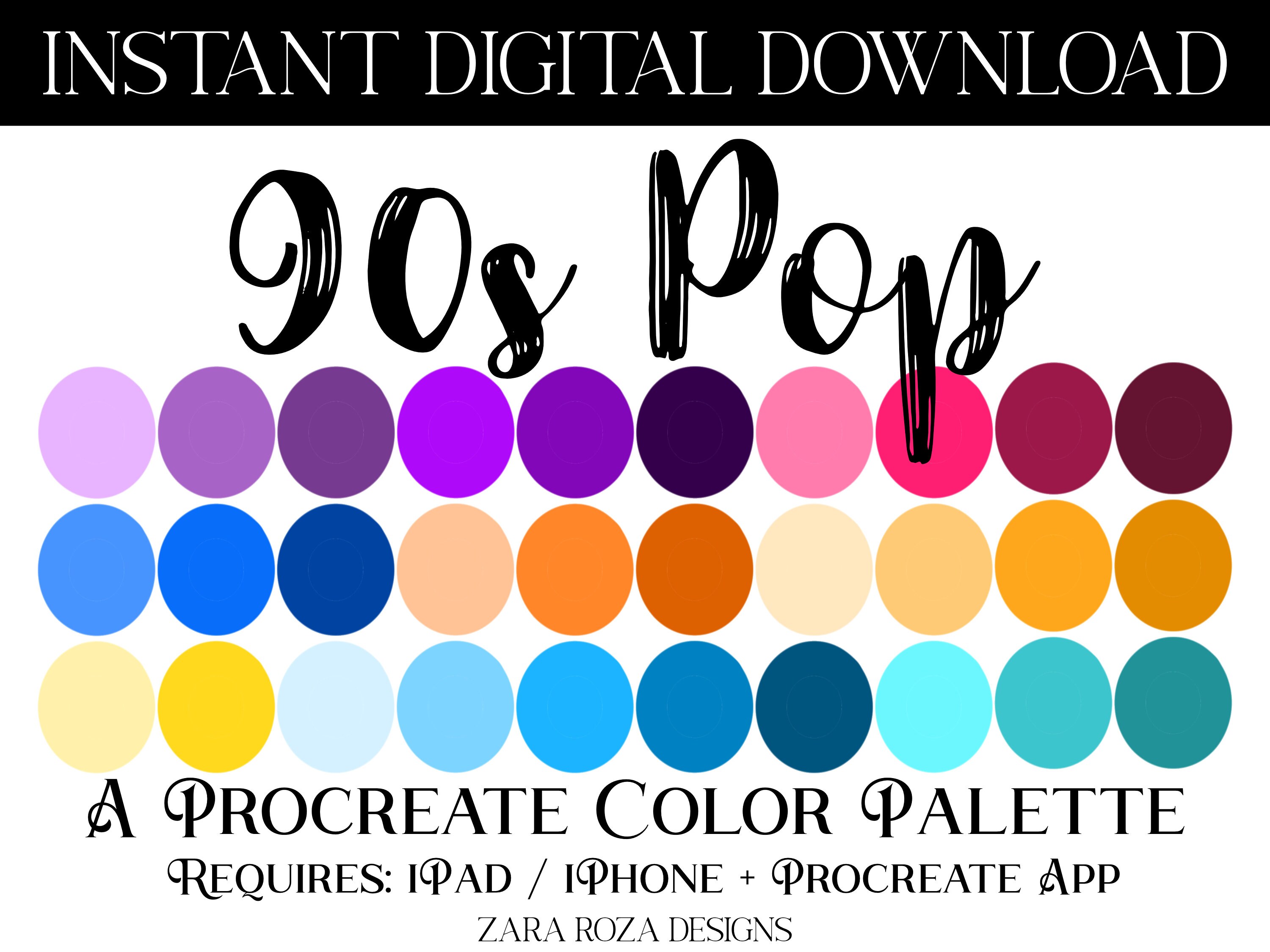 20 Procreate Color Palette Bundle Pack VOL. 39 Set, Digital Art, Goth ...