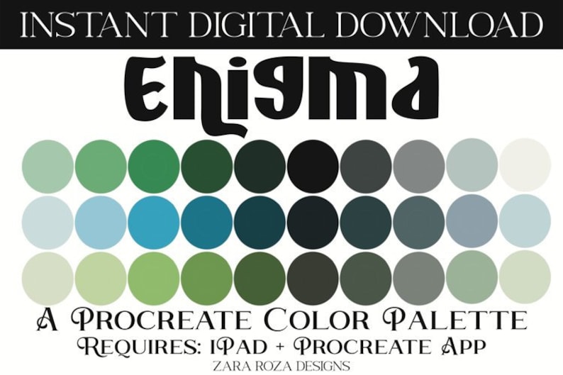 20 Procreate Color Palette Bundle Pack - VOL. 33 Set - Goth Retro ...
