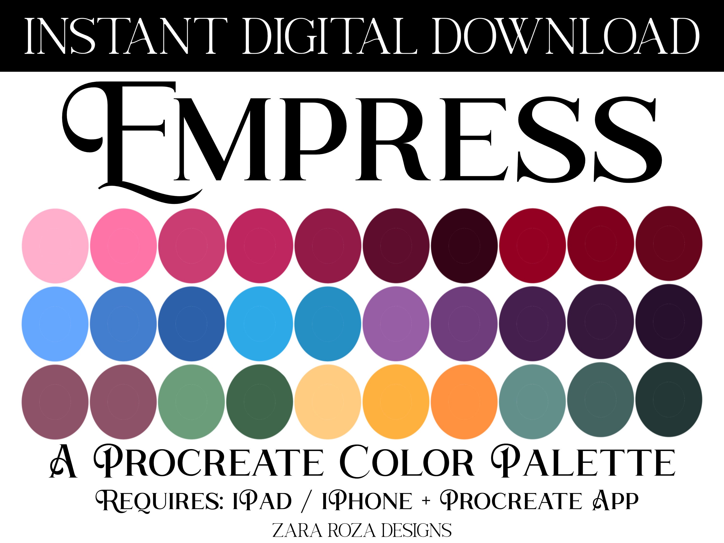 20 Procreate Color Palette Bundle Pack VOL. 38 Set Goth Retro Vintage ...