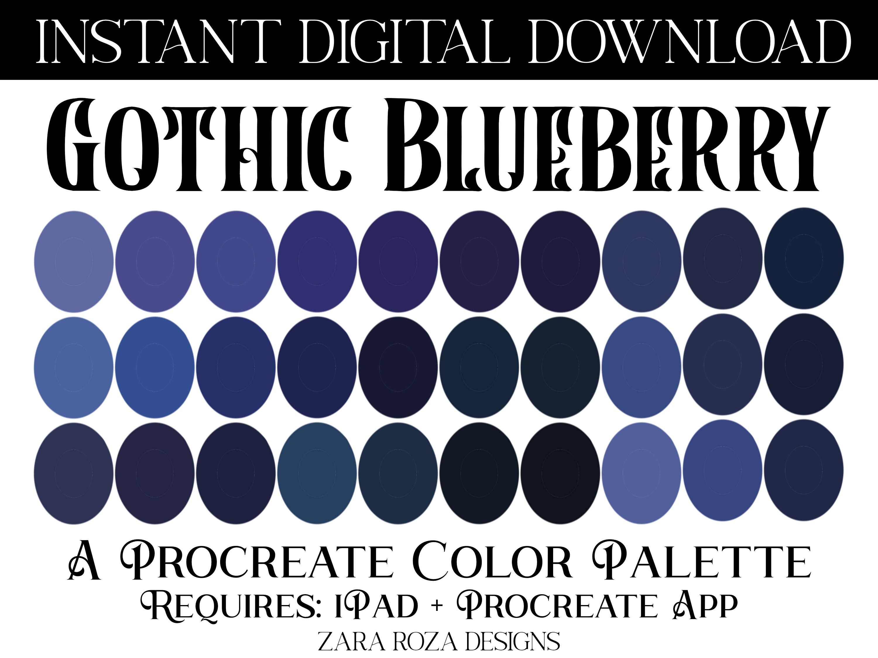 20 Procreate Color Palette Bundle Pack - VOL. 9 Set - Goth Retro ...