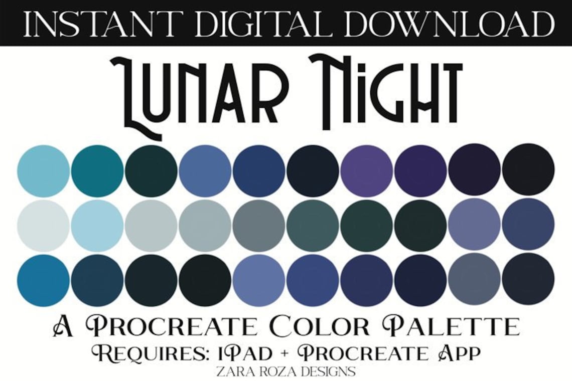 20 Procreate Color Palette Bundle Pack VOL. 35 Set Goth Retro Vintage ...