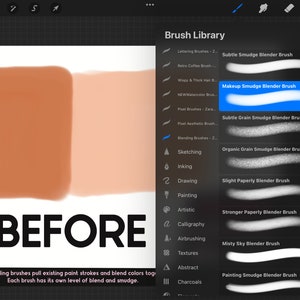 Procreate Blending Brush Set - Smudge Brushes for iPad Digital Art, Portrait Art, Faces, Makeup ...