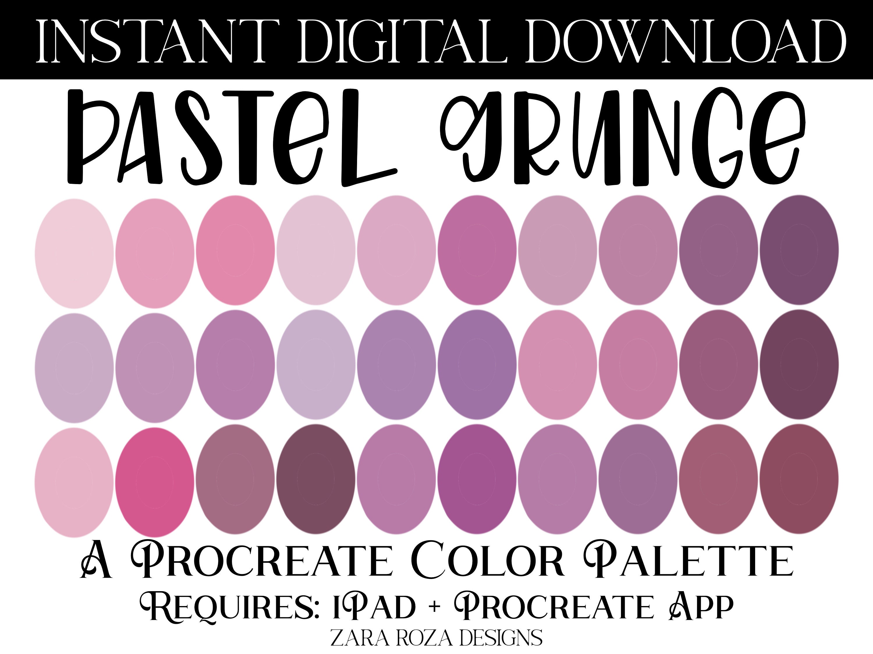 20 Procreate Color Palette Bundle Pack VOL. 7 Set Goth Retro Vintage ...