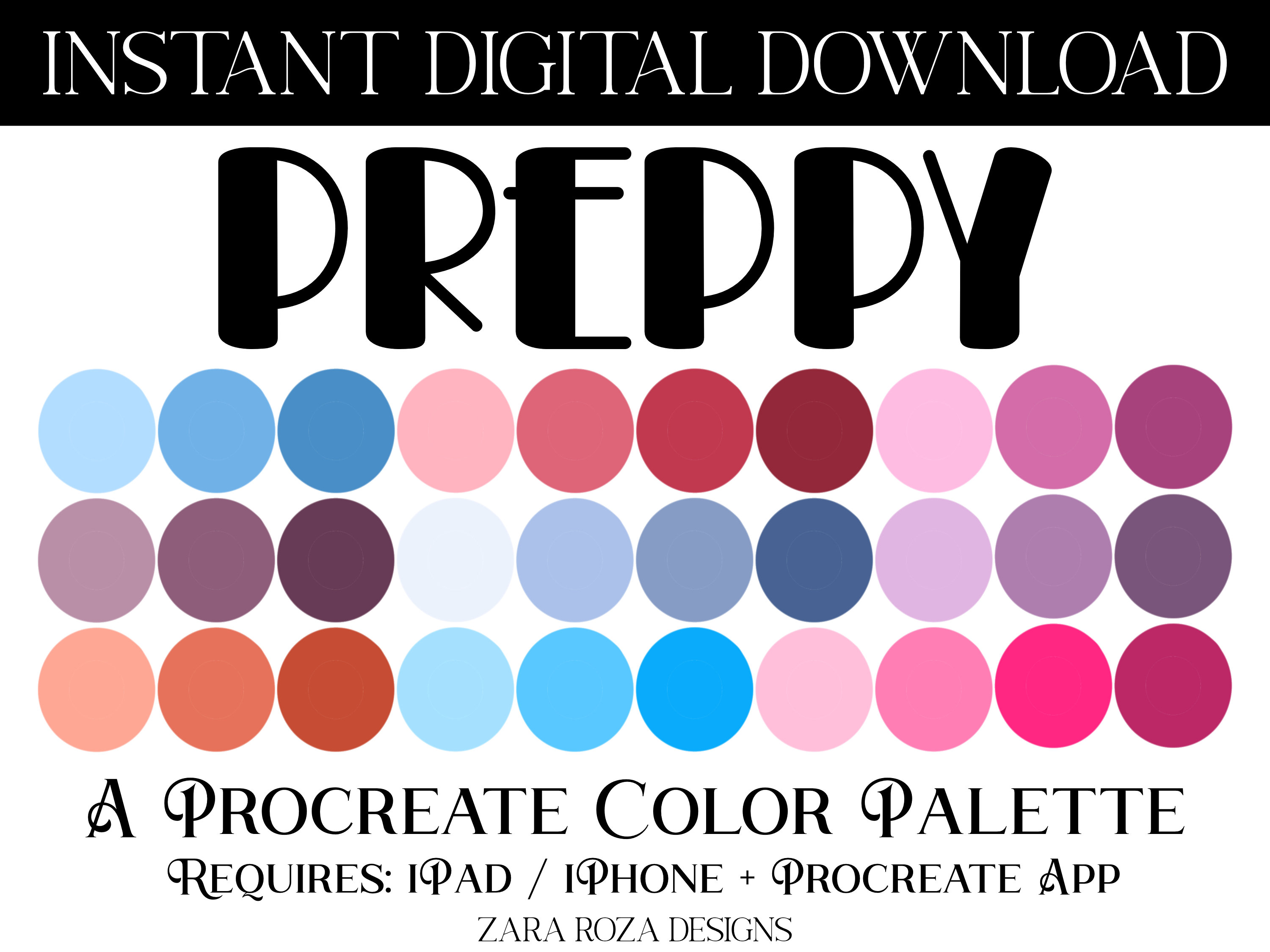20 Procreate Color Palette Bundle Pack VOL. 39 Set, Digital Art, Goth ...