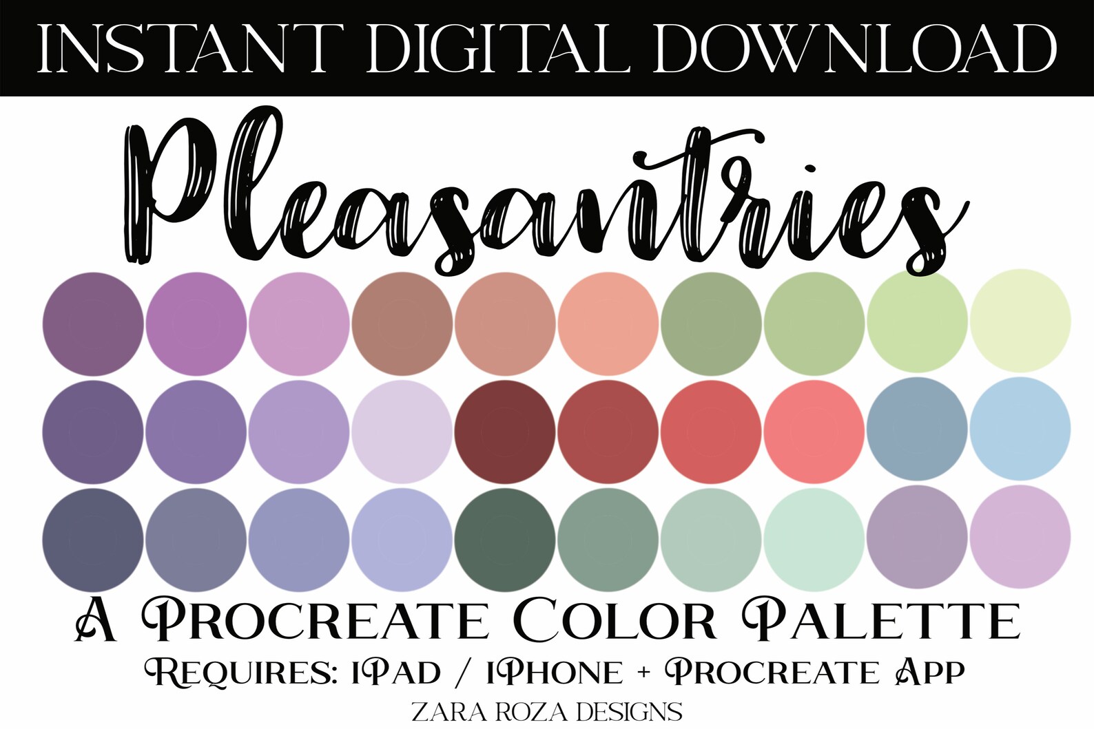 20 Procreate Color Palette Bundle Pack - VOL. 29 Set - Retro Vintage ...