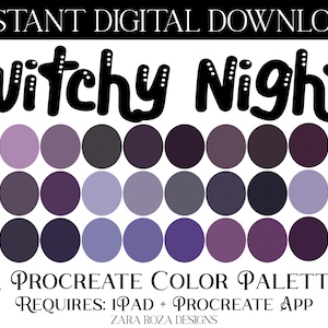 Witchy Night - Halloween Magic Witch Procreate Color Palette - DIGITAL ...