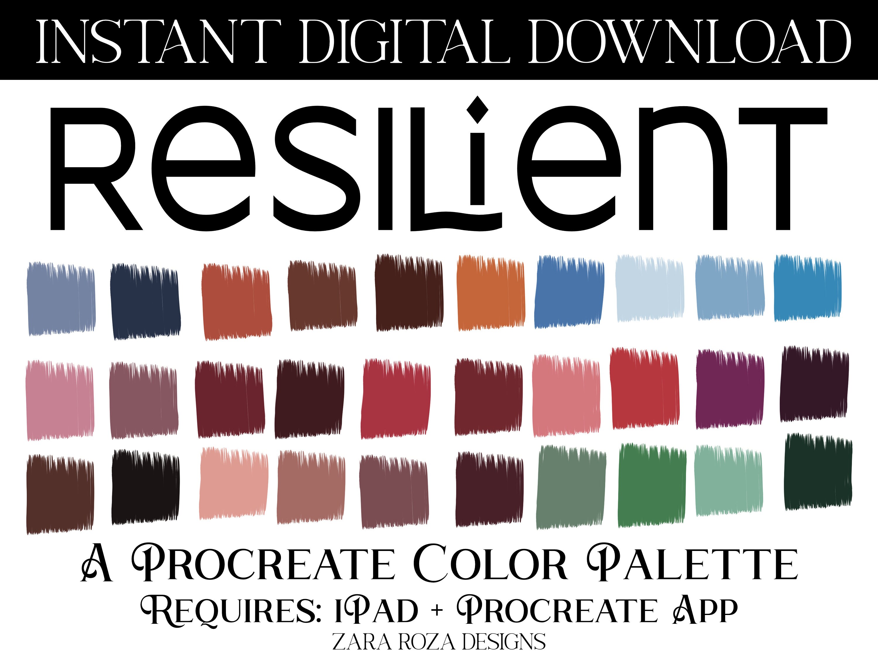 20 Procreate Color Palette Bundle Pack VOL. 26 Set Retro Vintage ...