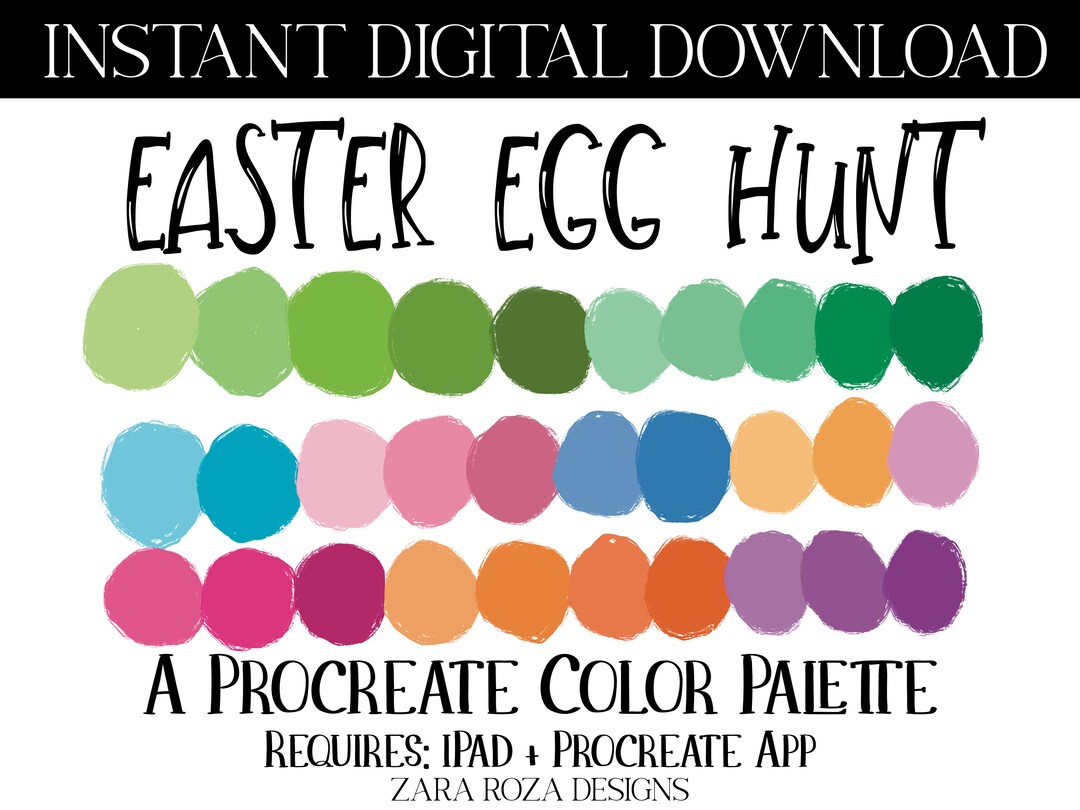 Easter Egg Hunt - Procreate Color Palette: Cute Easter Bright Boho ...