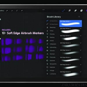 Procreate Airbrush Soft Edge Marker Brushes for iPad Digital Art ...