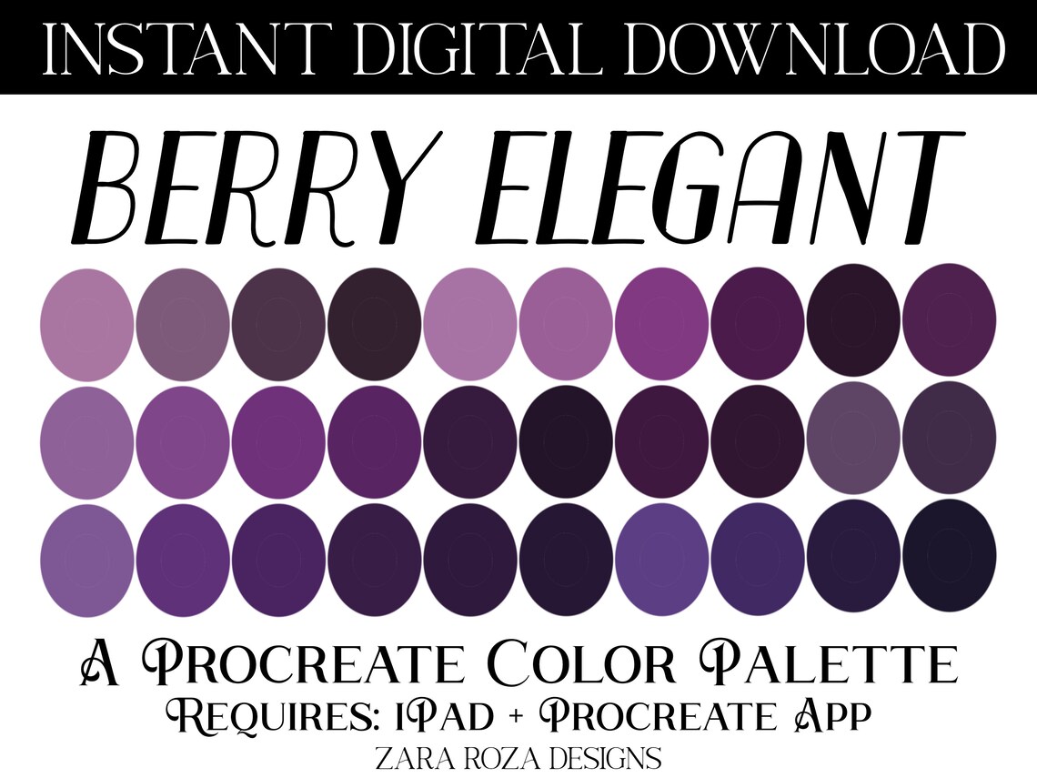 20 Procreate Color Palette Bundle Pack VOL. 3 Set, Goth Retro Vintage ...