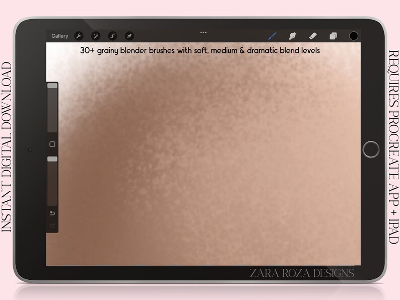 Grainy Blending Brush Set Procreate Grain Texture Smudge Brushes for iPad Digital Art, Portrait ...