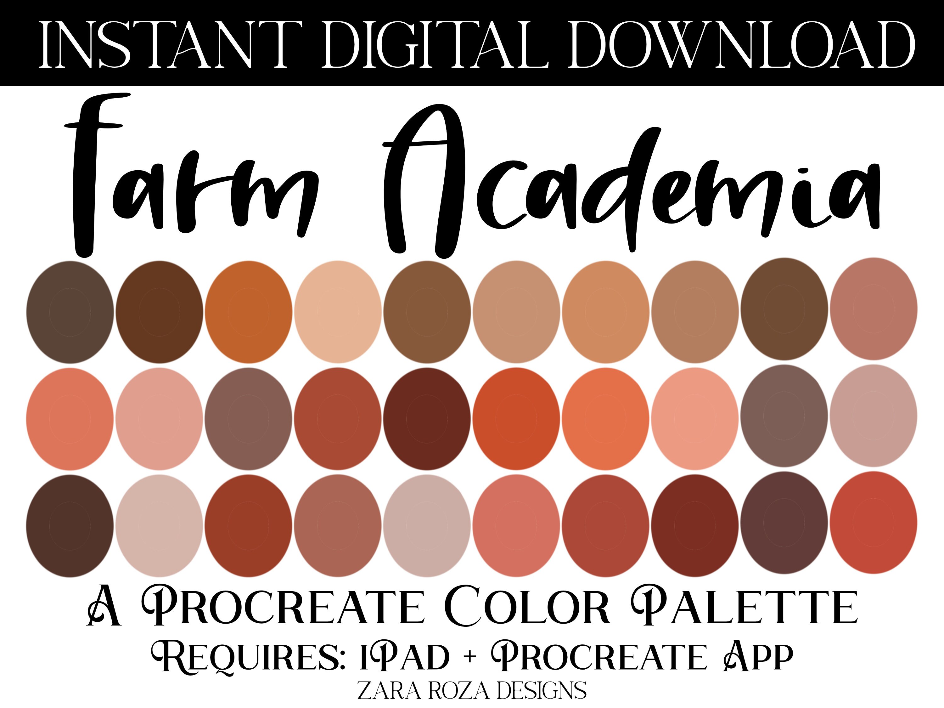 20 Procreate Color Palette Bundle Pack - VOL. 20 Set - Goth Retro ...