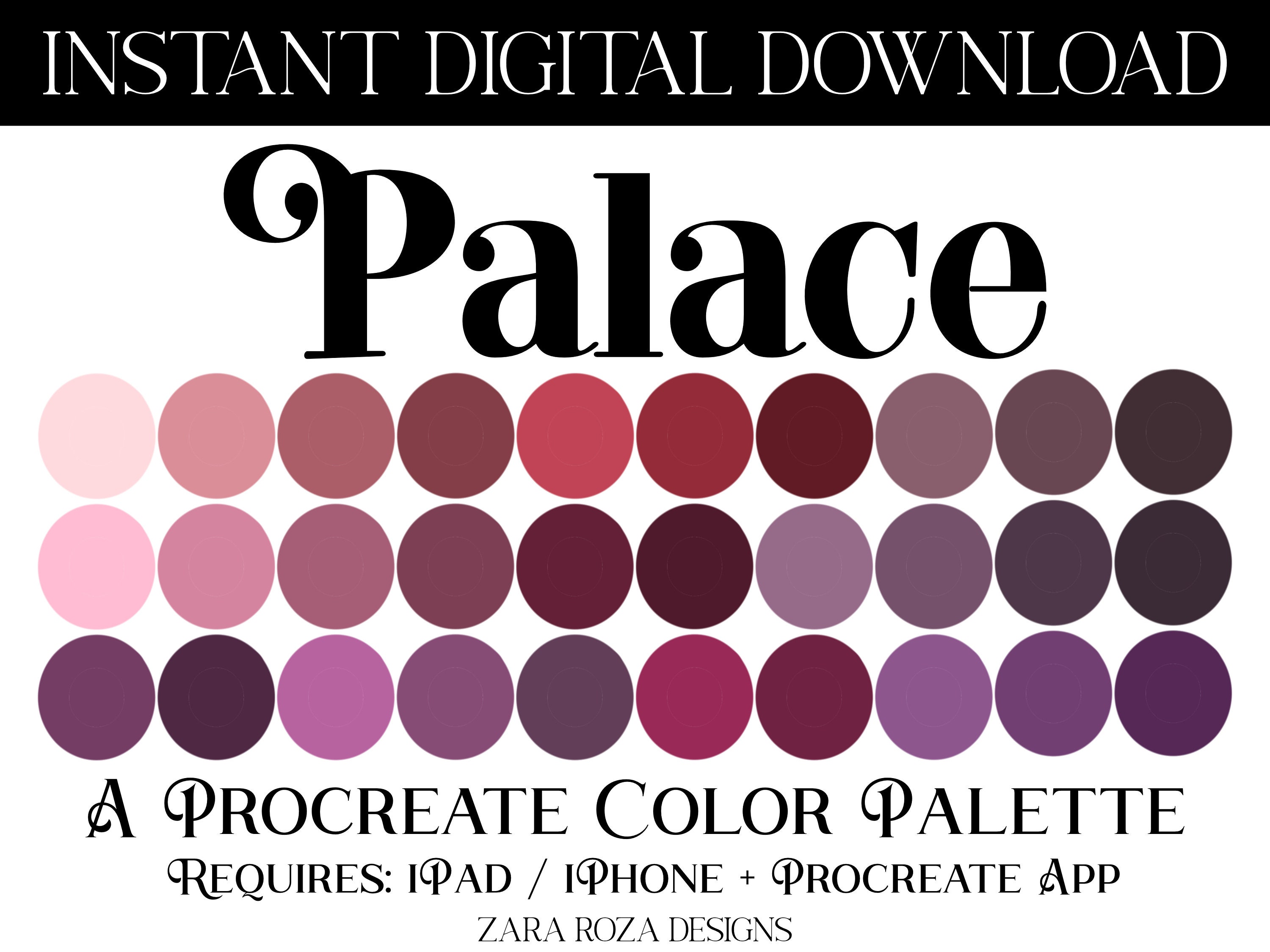 20 Procreate Color Palette Bundle Pack VOL. 38 Set Goth Retro Vintage ...
