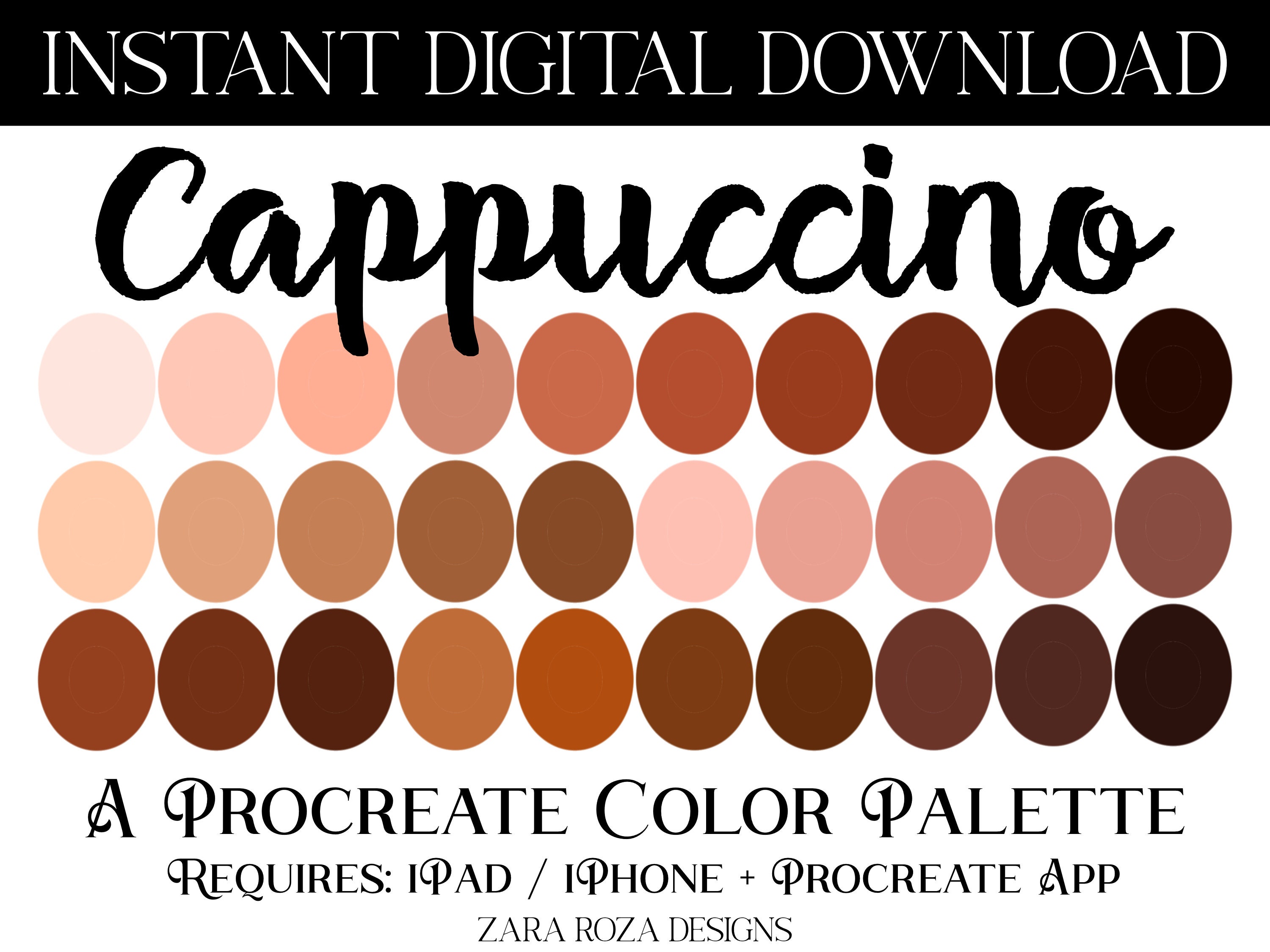 20 Procreate Color Palette Bundle Pack - VOL. 40 Set - Goth Retro Vintage Boho Yellow Orange Red ...