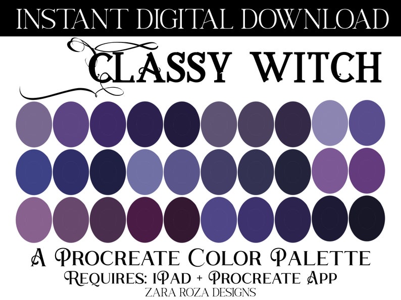 20 Procreate Color Palette Bundle Pack VOL. 10 Set Goth Retro Vintage ...