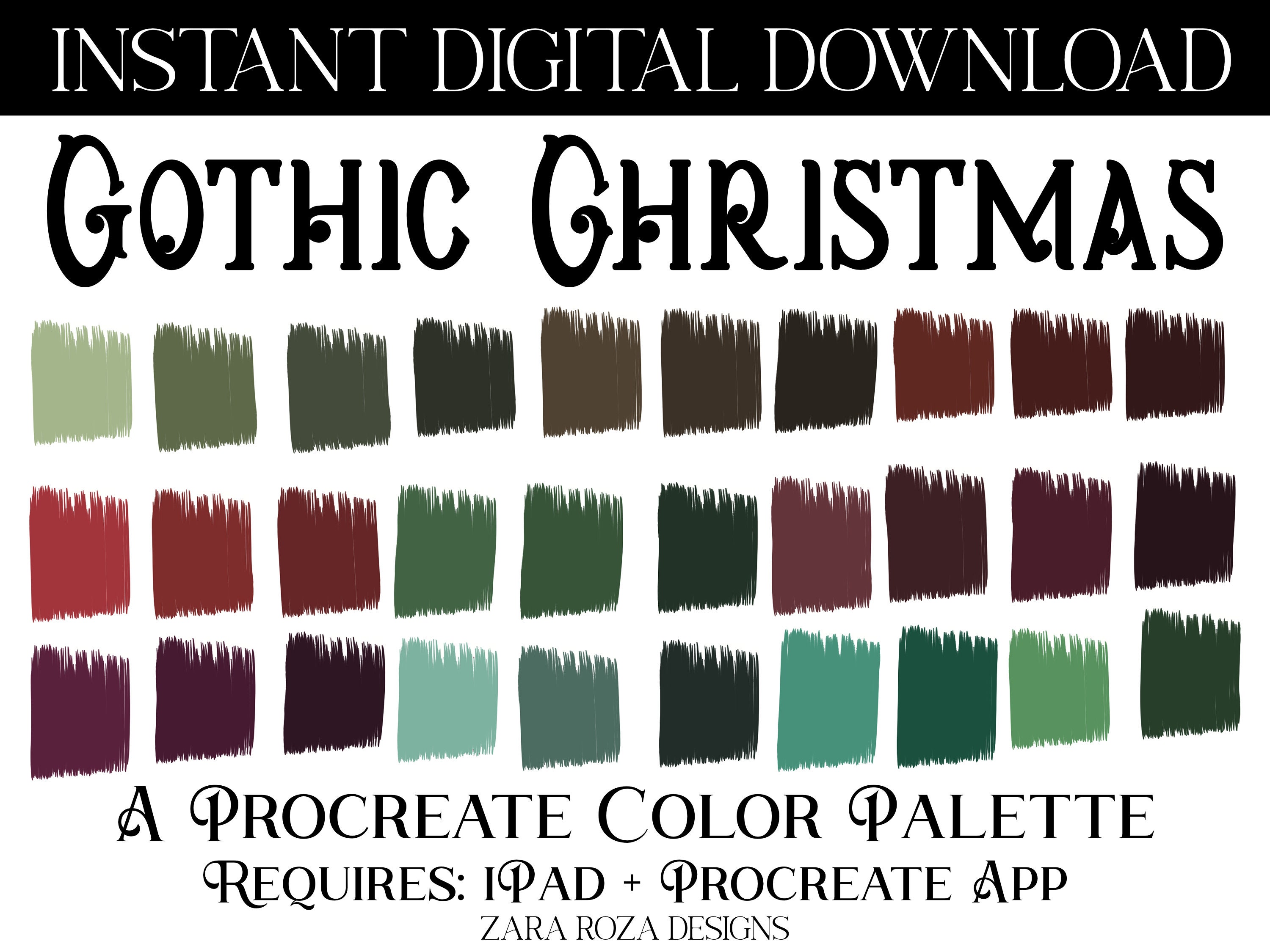 20 Procreate Color Palette Bundle Pack VOL. 26 Set Retro Vintage ...