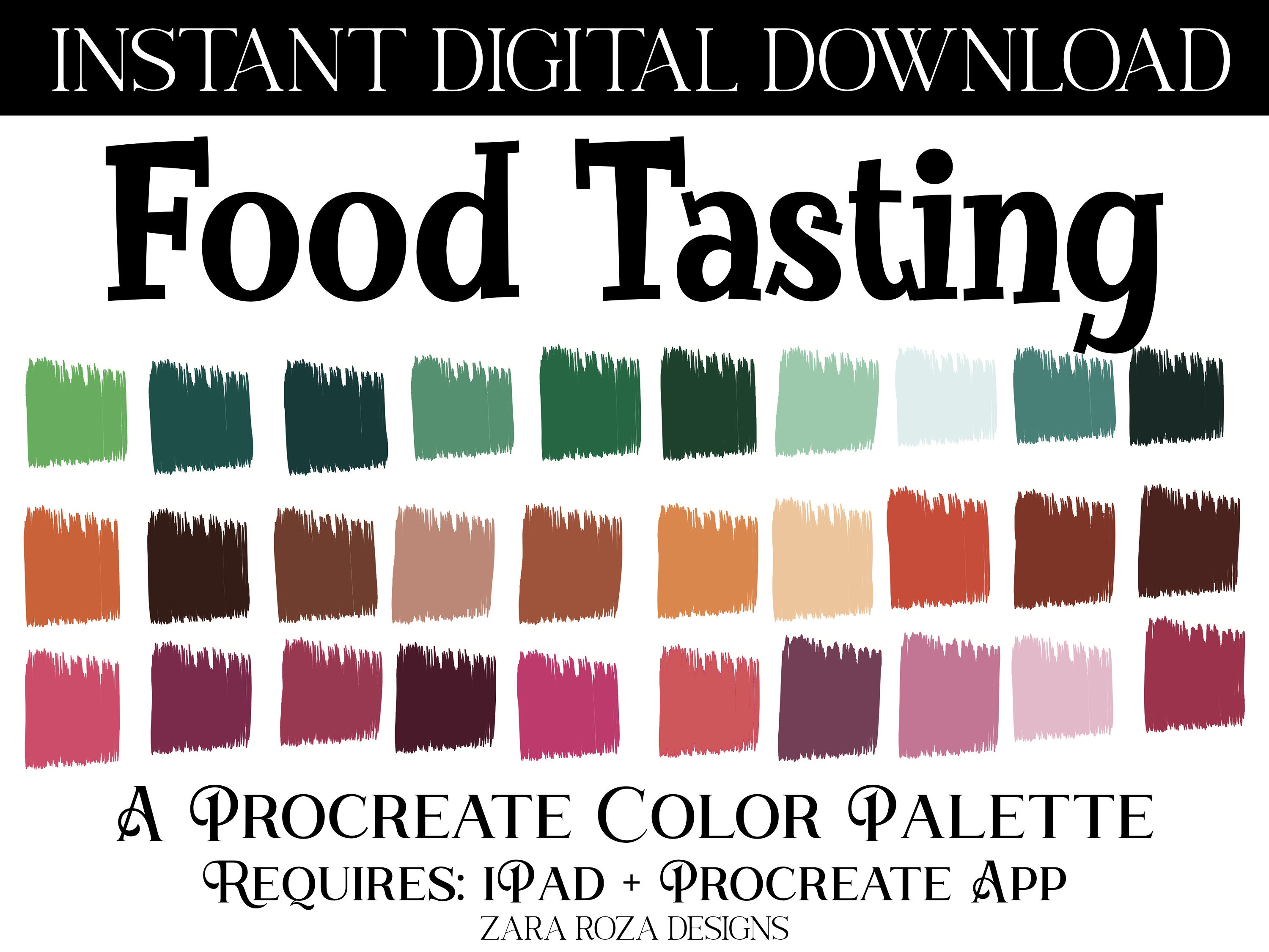20 Procreate Color Palette Bundle Pack - VOL. 23 Set - Retro Vintage ...