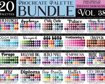 20 Procreate Color Palette Bundle Pack VOL. 35 Set, Digital Art, Goth ...