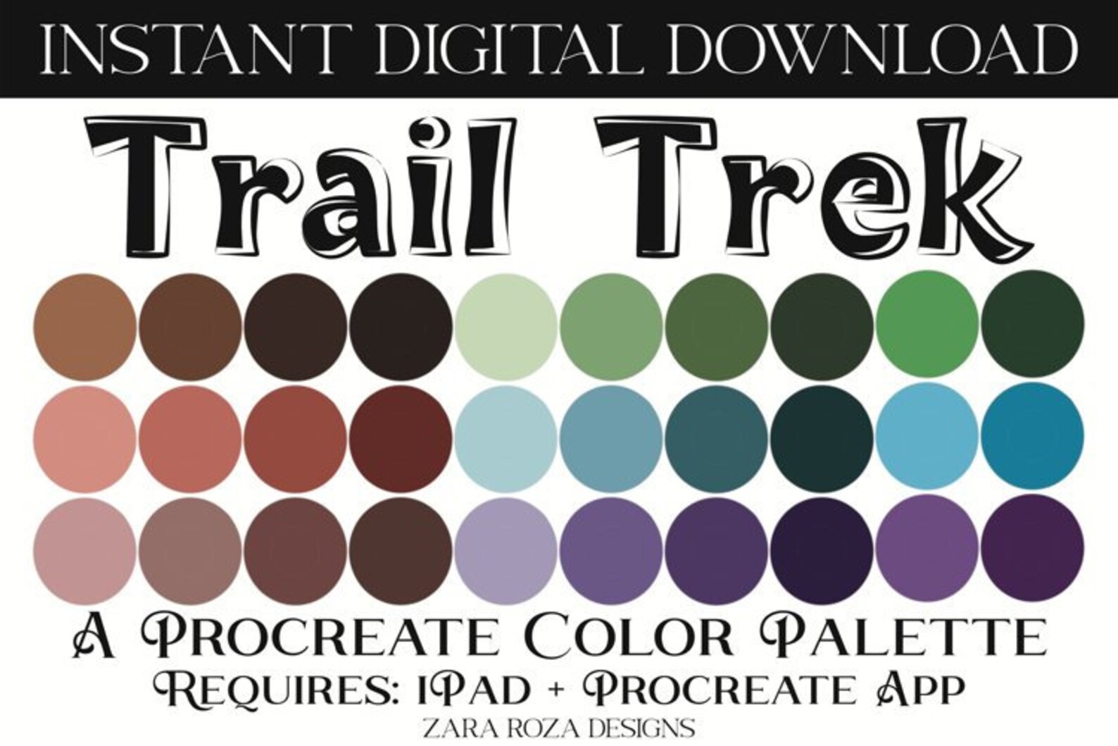 20 Procreate Color Palette Bundle Pack - VOL. 29 Set - Retro Vintage ...