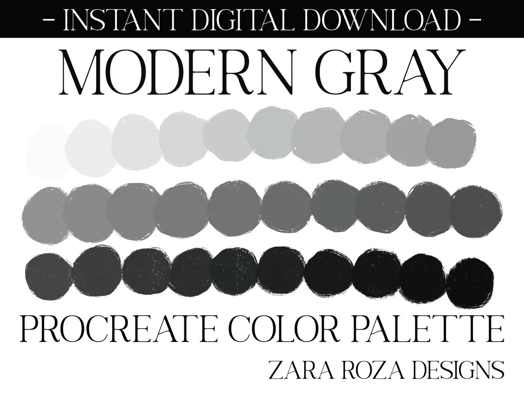 Modern Gray Color Palette Cute Boho Calm Portrait Grey Gradient Colour ...