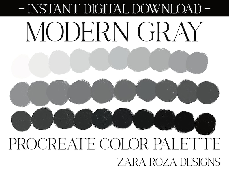 Modern Gray Color Palette Cute Boho Calm Portrait Grey Gradient Colour ...