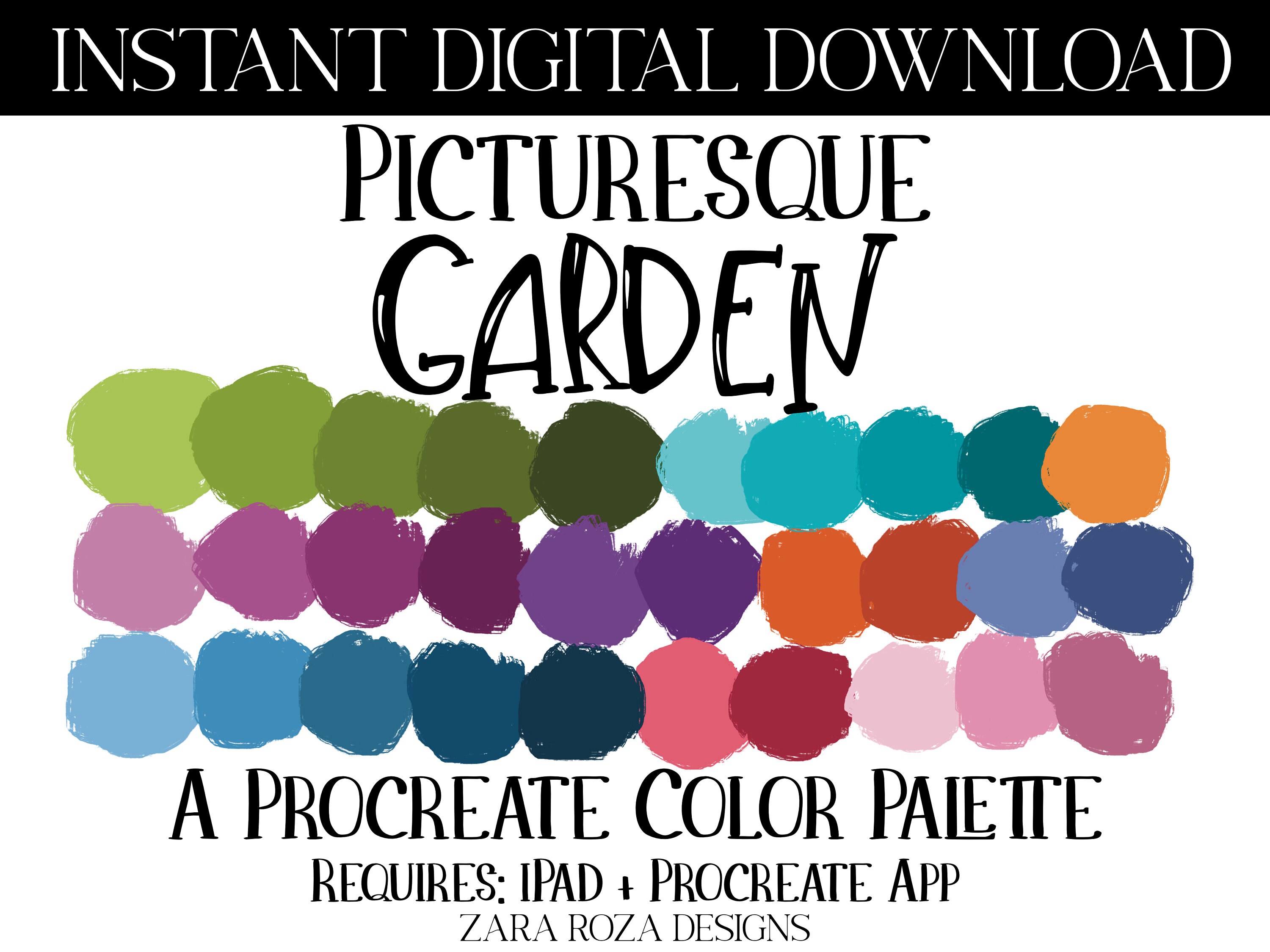 Picturesque Garden - Procreate Color Palette: Cute Easter Bright Boho ...