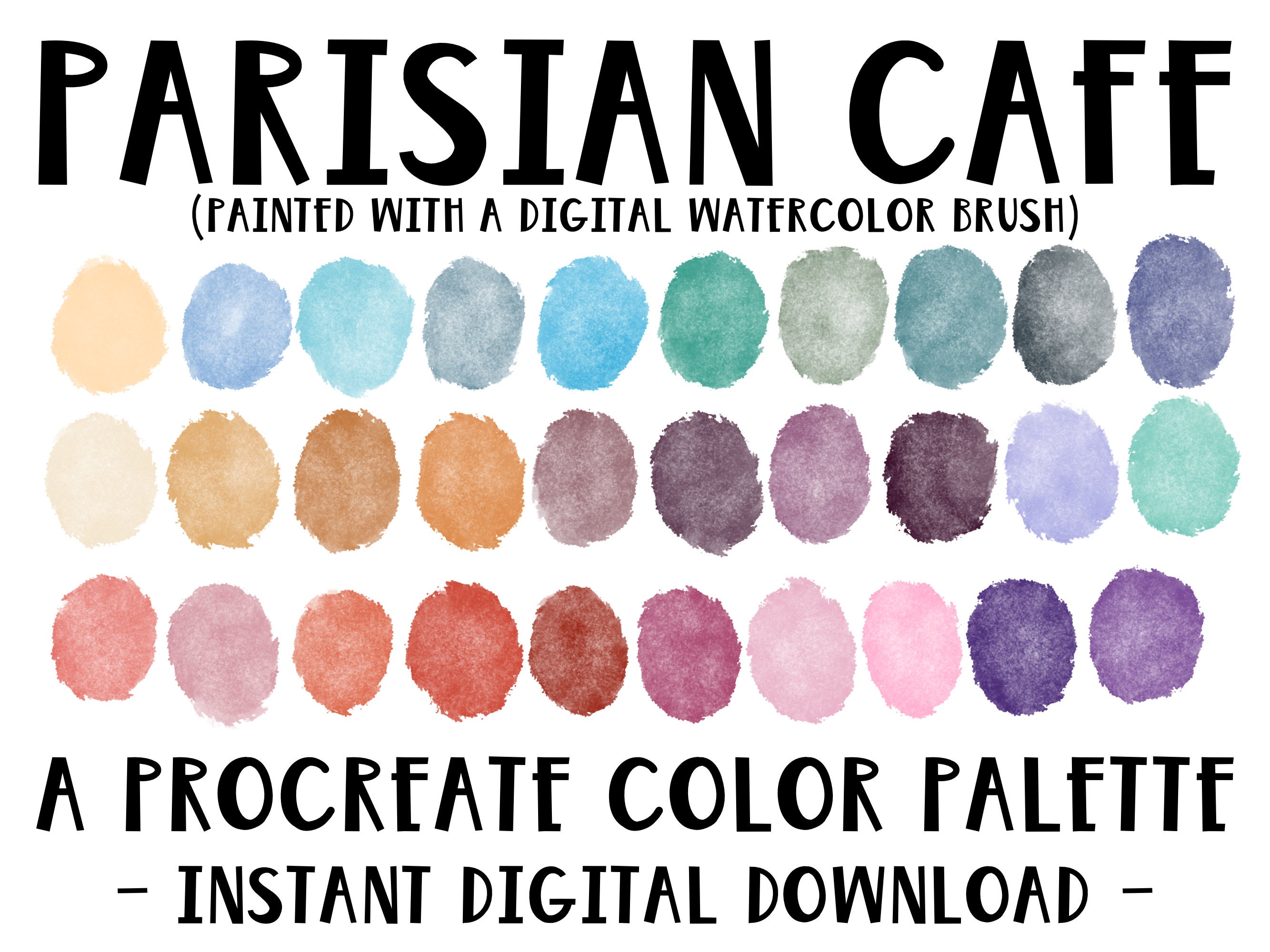 Parisian Cafe - A Vintage Procreate Color Palette - INSTANT DIGITAL ...