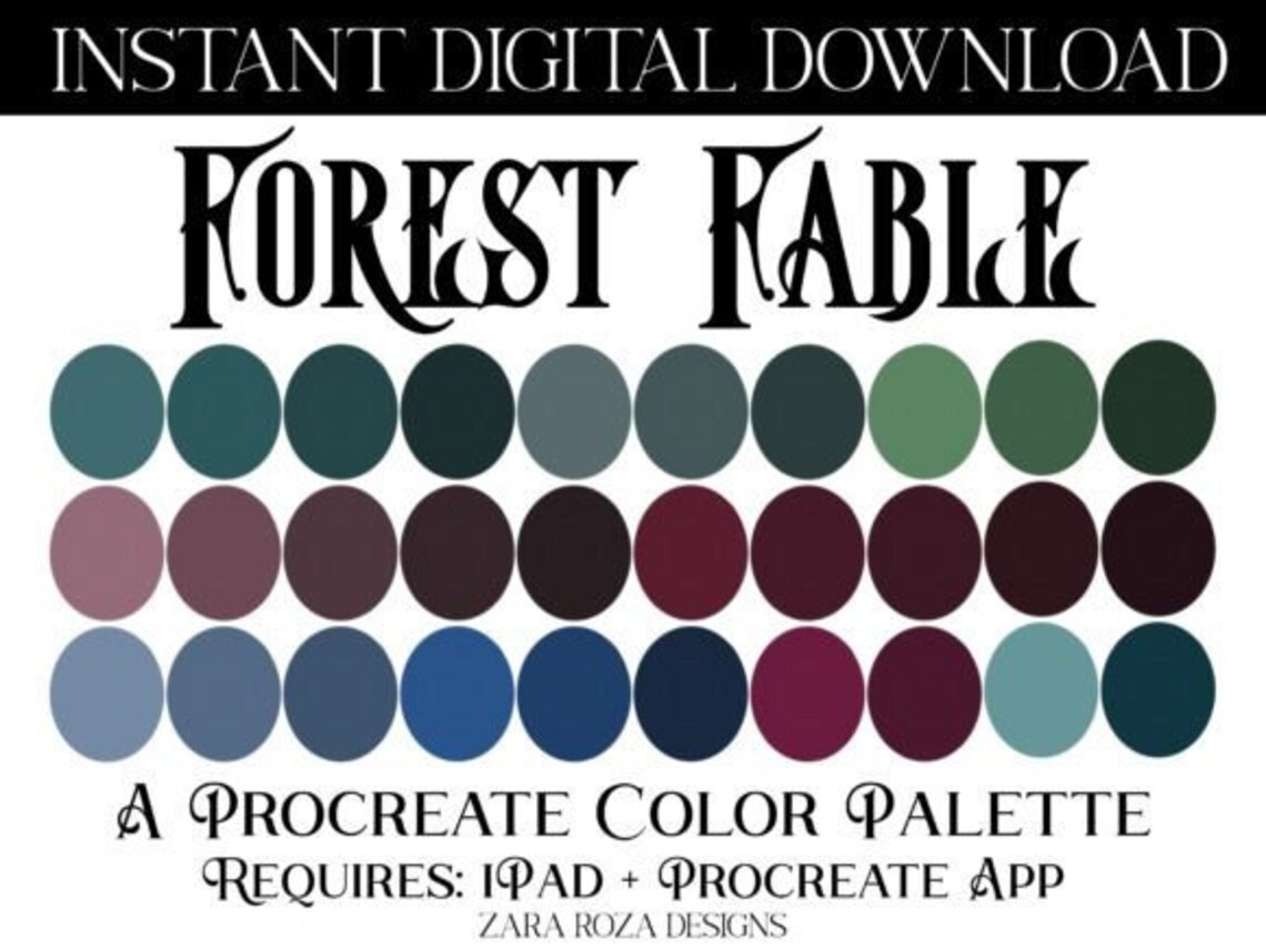 Forest Fable - Procreate Color Palette - DIGITAL DOWNLOAD - Requires ...