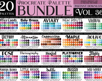 20 Procreate Color Palette Bundle Pack VOL. 19 Set Goth Retro Vintage ...